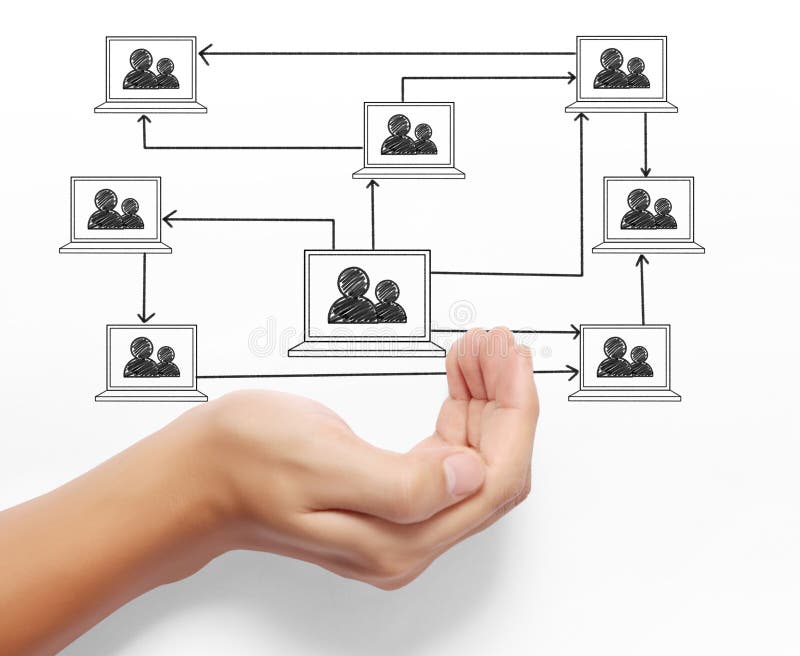 Business Man Drawing Social Network Stock Illustration - Illustration ...