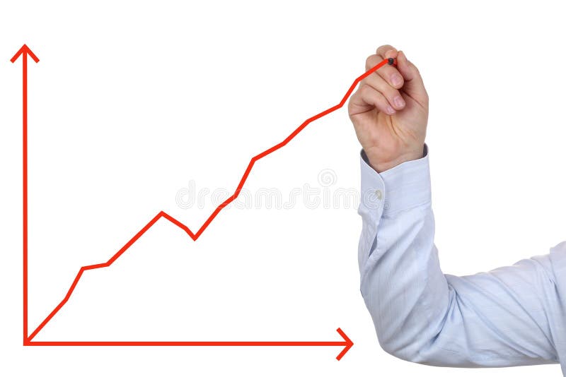 Business Man Drawing a Success Growth Chart Stock Photo - Image of plan ...