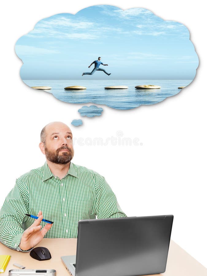 Business man dreaming stock photo. Image of career, concept - 44154846