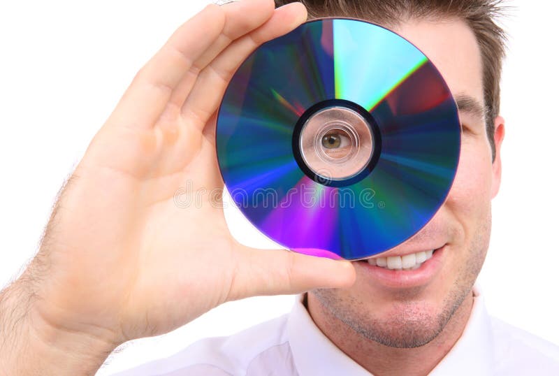 Business Man with DVD Disc stock photo. Image of businessman - 17313492