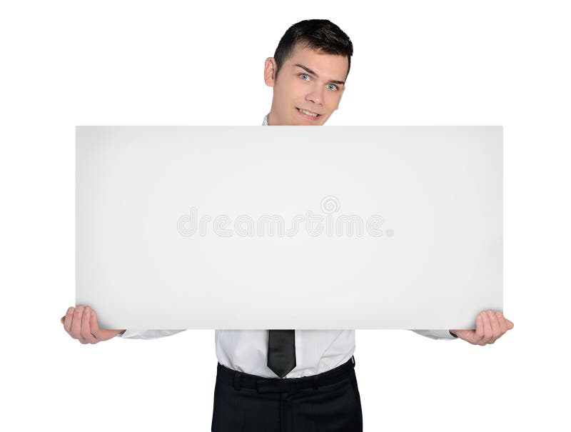 Business Man with Empty Board Stock Image - Image of advertising ...