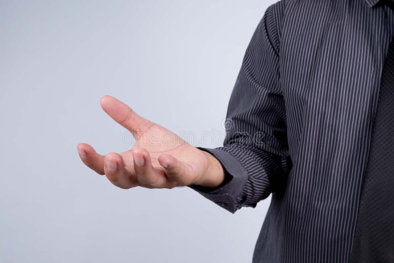 Business Man with Empty Hand Stock Image - Image of dress, modern: 96434543