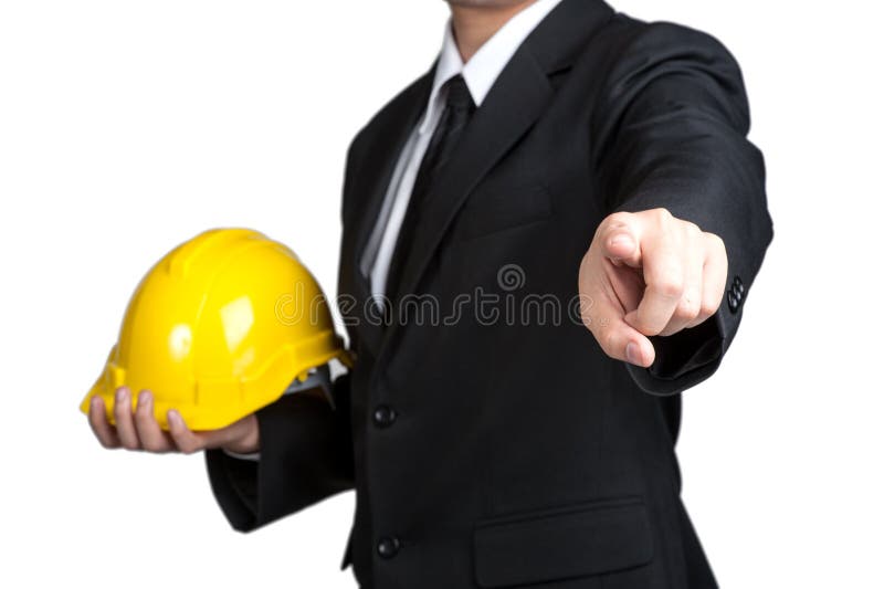 Business Man Engineer Good Hand Isolated Stock Image - Image of front ...