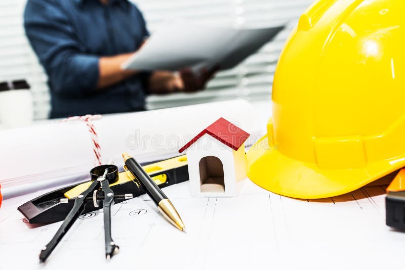 Business Man Engineer Sitting in the Office Stock Image - Image of ...