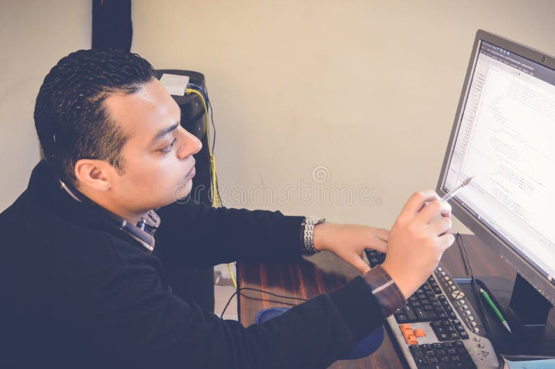 Business Man Explain on Screen Stock Image - Image of lifestyle ...