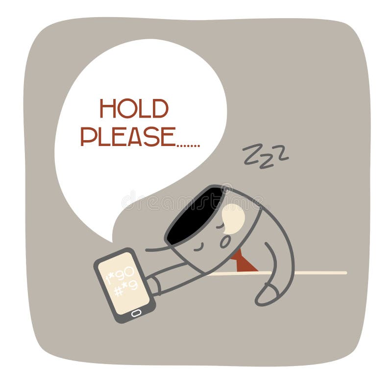 Business Man Fall Asleep Waiting Call Center Stock Vector ...