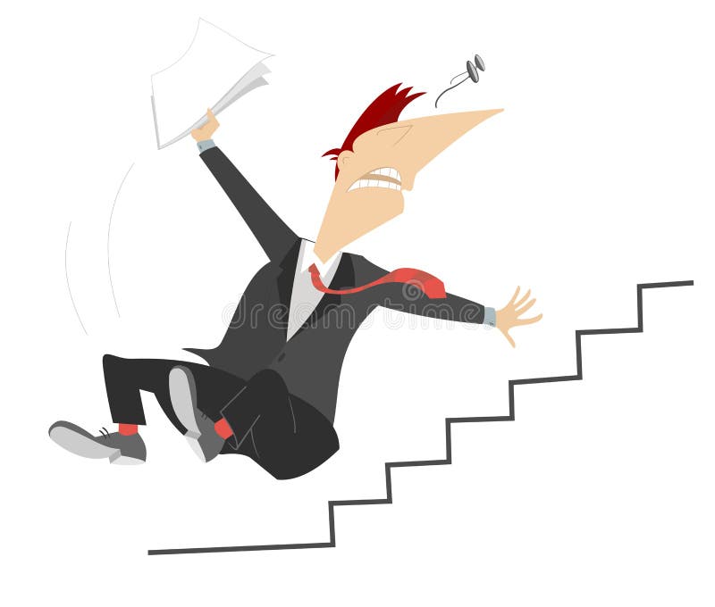 Man Falling Down Stairs Stock Illustrations – 196 Man Falling Down ...