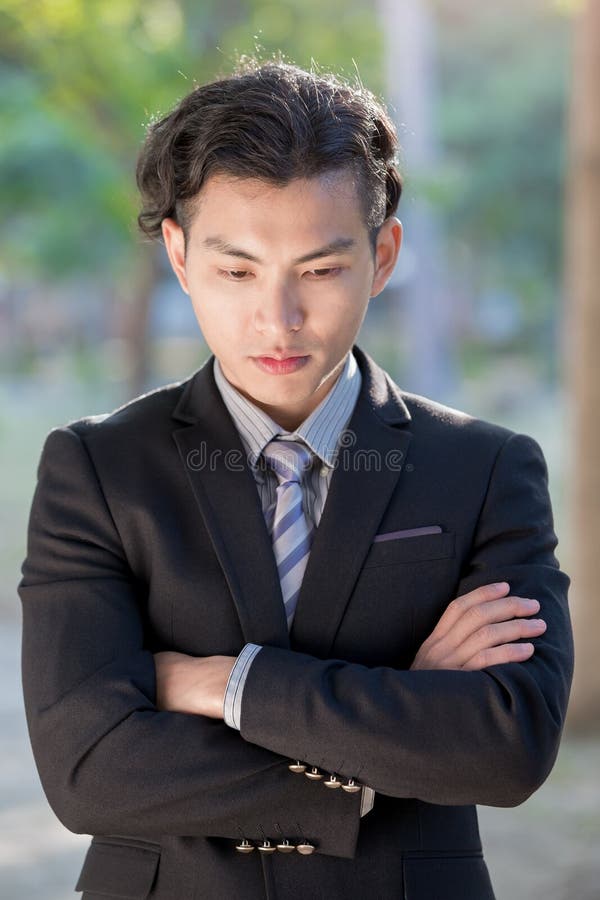 Business man feel serious stock photo. Image of asian - 87479550