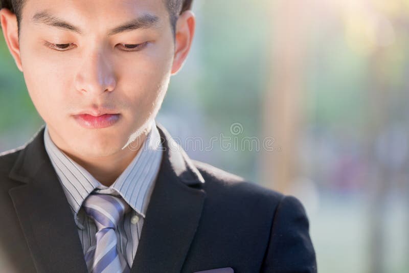 Business man feel serious stock photo. Image of boss - 87484836