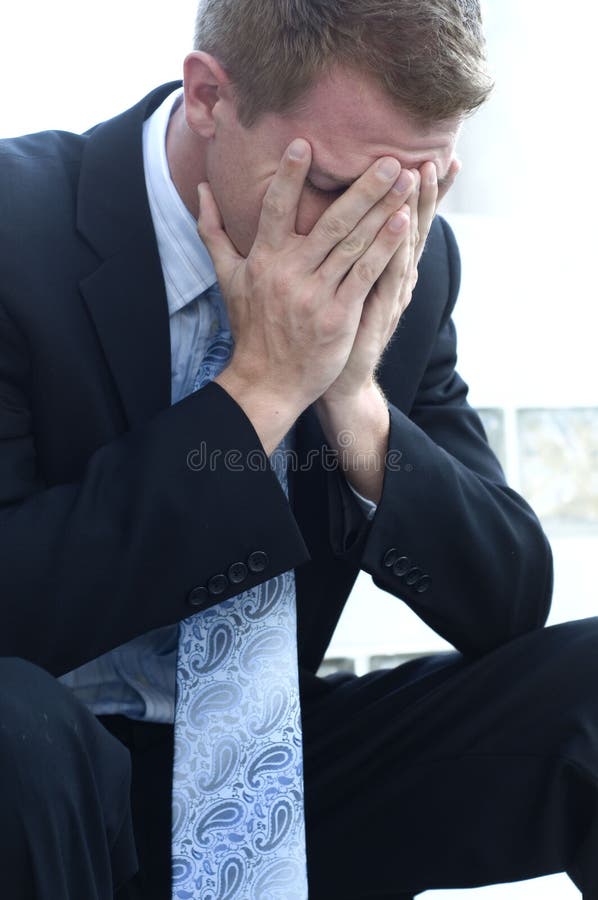 Business Man Feeling the Stress of the Day Stock Image - Image of ...