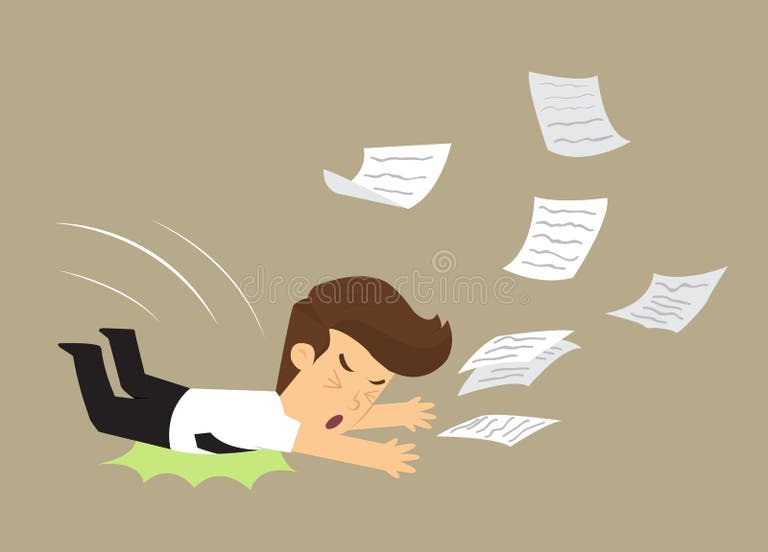 Business Man Fell, Document Work Distribution Stock Vector ...