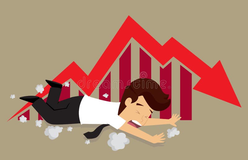 Business Man Fell, Graph Fall Stock Vector - Illustration of ...