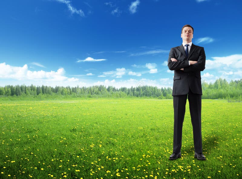 Business man on field stock image. Image of healthy, happy - 30405249
