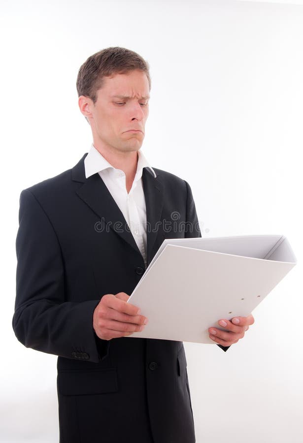 Business Man with a File Folder in His Hands Stock Photo - Image of ...