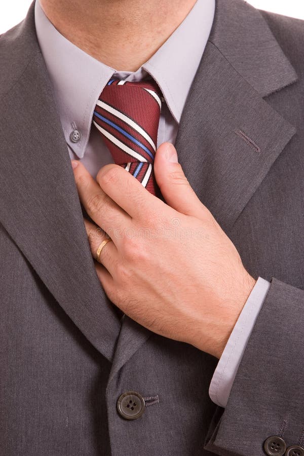 Business Man Fixing His Neck Tie Stock Image - Image of necktie ...
