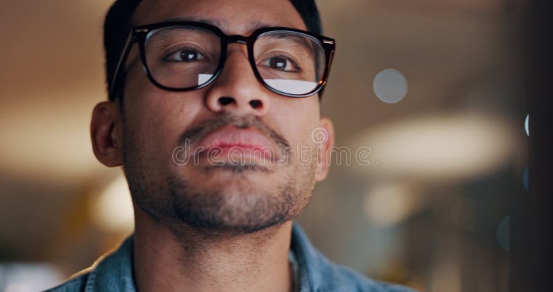 Business Man, Focus and Reading on Computer for Programming, Software ...