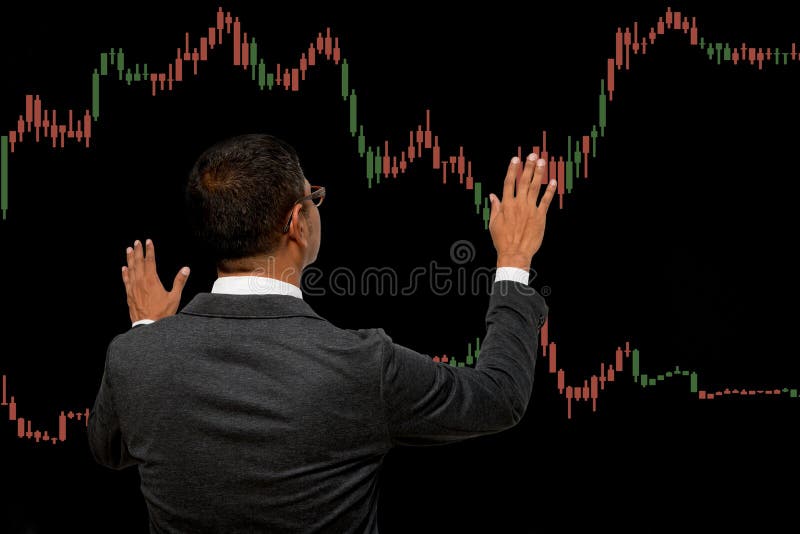 Business Man with Forex Chart Graphic Stock Image - Image of dark, copy ...