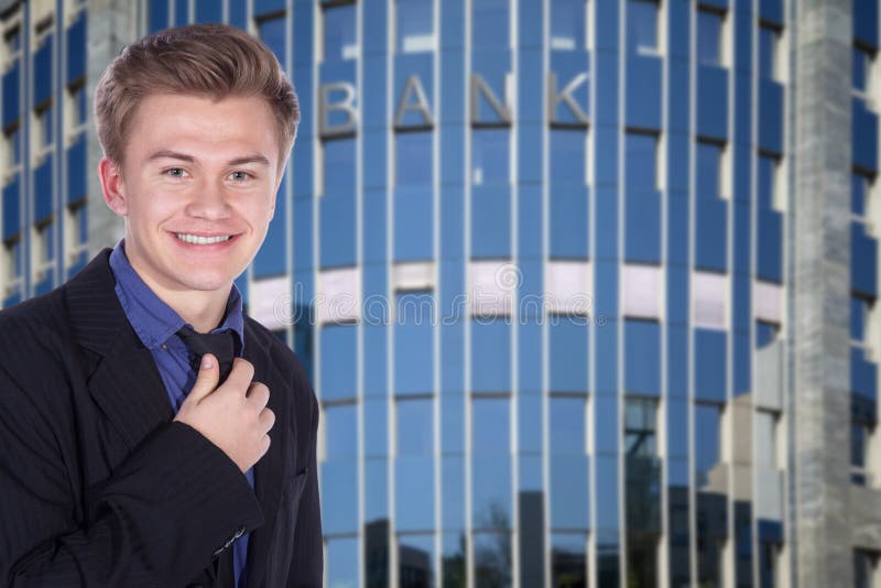 Business Man in Front of the Building Stock Image - Image of serious ...