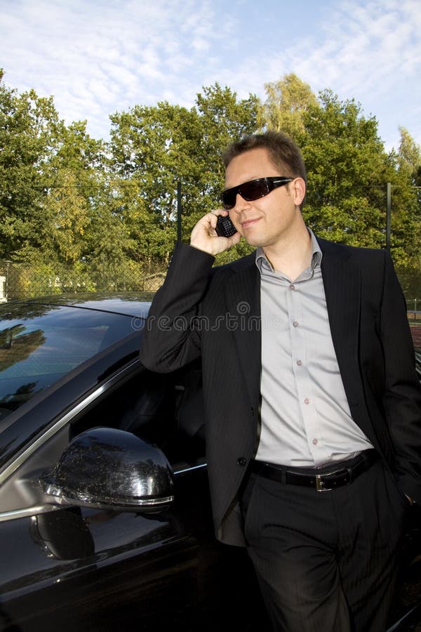 Business Man in Front of a Car Stock Photo - Image of office ...