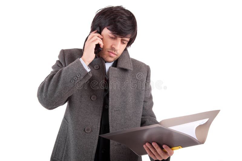 Business Man Full of Thoughts Stock Image - Image of isolated, business ...