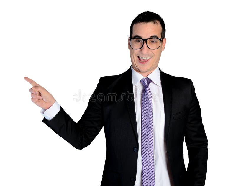 Business Man Funny Pointing Side Stock Image - Image of expression ...