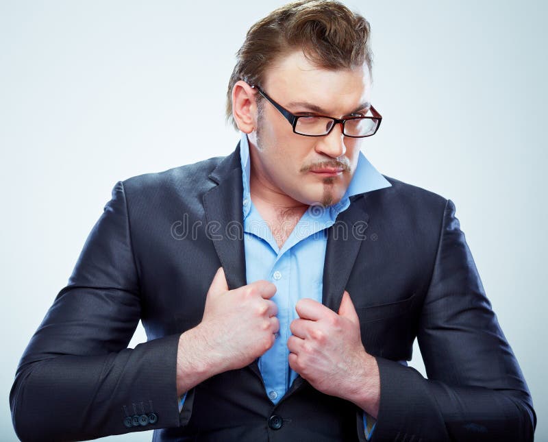 Business Man Funny Portrait. Stock Photo - Image of businessman ...