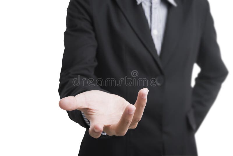 Business Man Gesture Helping Hand. Stock Image - Image of hand ...
