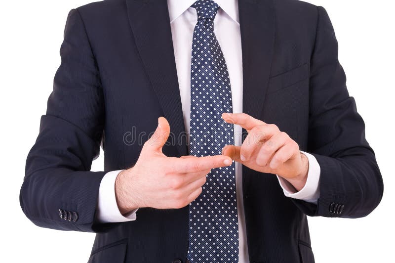 Businessman Gesturing with Both Hands. Stock Photo - Image of career ...