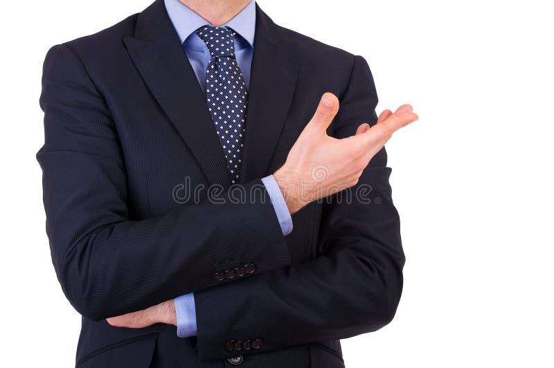 Businessman Gesturing with Hand. Stock Photo - Image of leadership ...