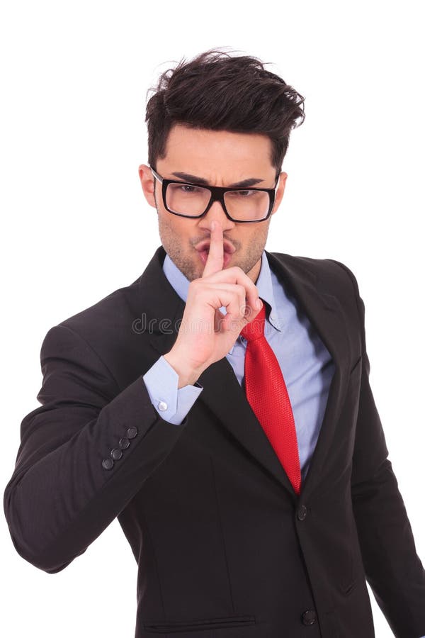 Business Man Gesturing Shut Up Stock Photo - Image of business ...