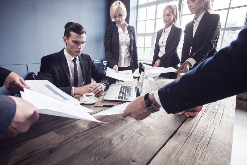 Business Man Getting Extra Work Stock Image - Image of office, paper ...