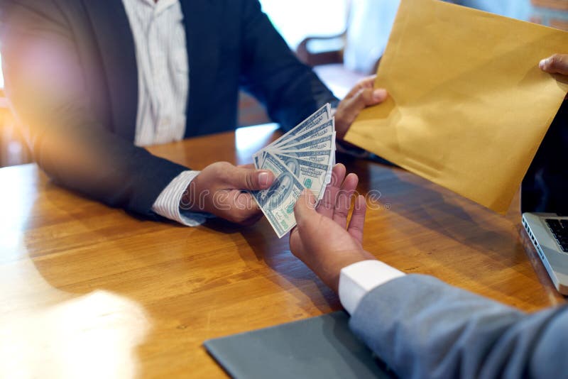 Business Man Give Bribe To the Officer Stock Photo - Image of finance ...