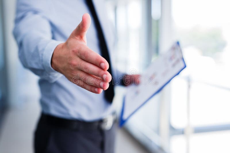 Business Man Gives His Hand for Shake Stock Photo - Image of person ...