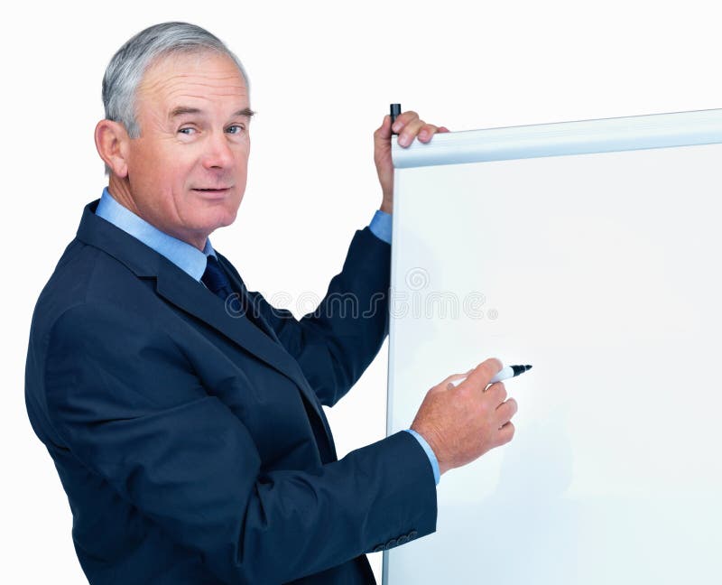 Business Man Giving a Presentation Stock Photo - Image of person ...