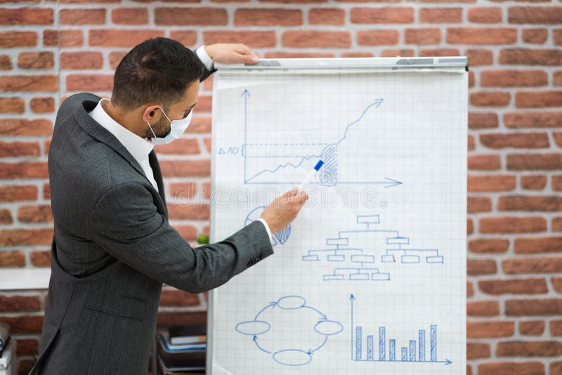 Business Man Giving Training Presentation in Office Stock Photo - Image ...
