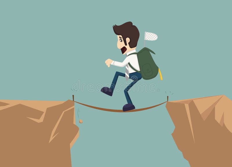 Businessman In A Risky Situation Stock Vector - Illustration of ...