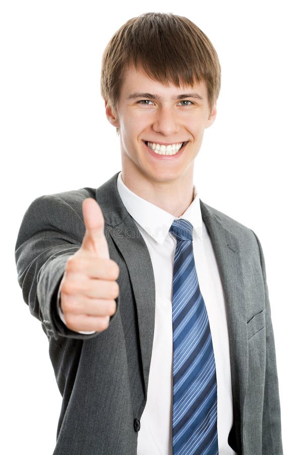 Business Man Going Thumb Up Stock Photo - Image of hair, sign: 31951662
