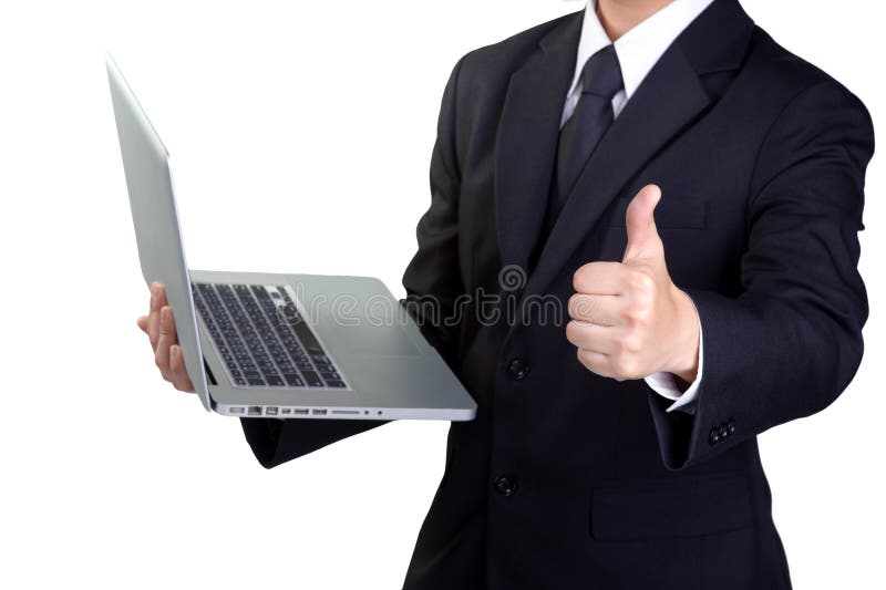 Business Man Good Hand and Sucess Hold Notebook Isolated Stock Photo ...