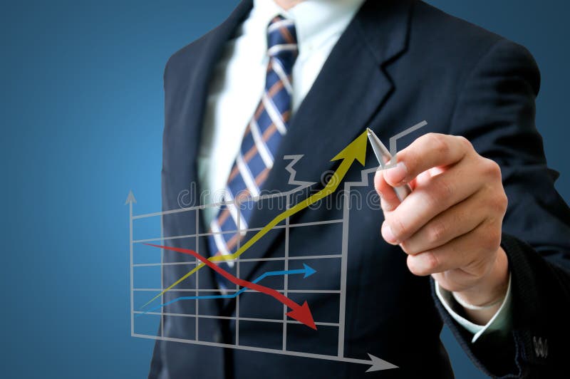 Green Business Graph Showing Growth Stock Photo - Image of financial ...