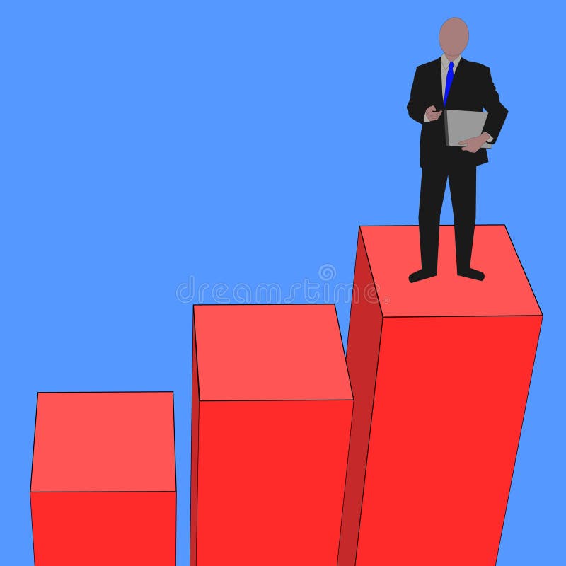 Business man on graph stock vector. Illustration of analyst - 6970934