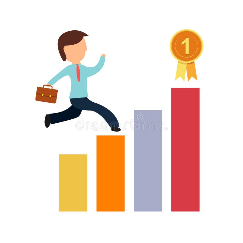 Business Man and Graph Illustration Stock Illustration - Illustration ...