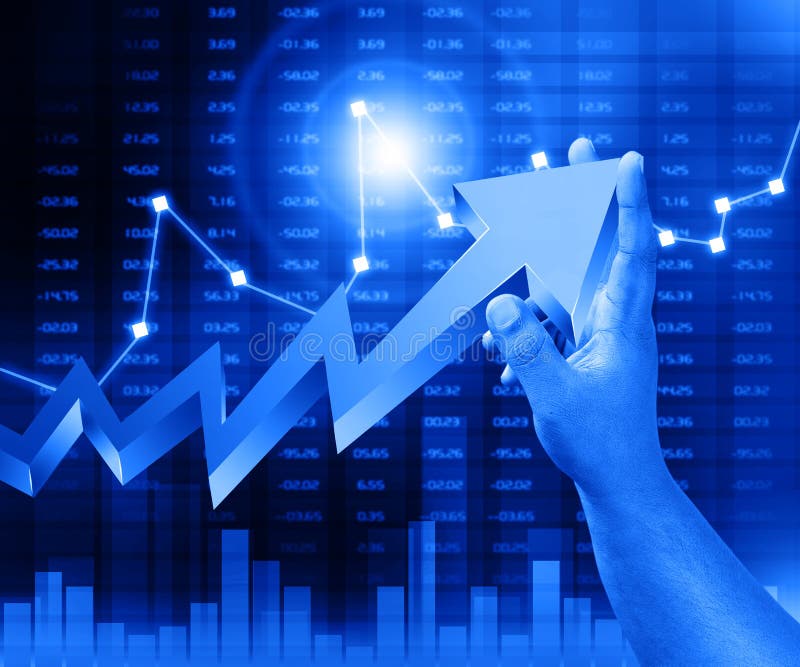Business Man Hand and Business Graph Stock Illustration - Illustration ...