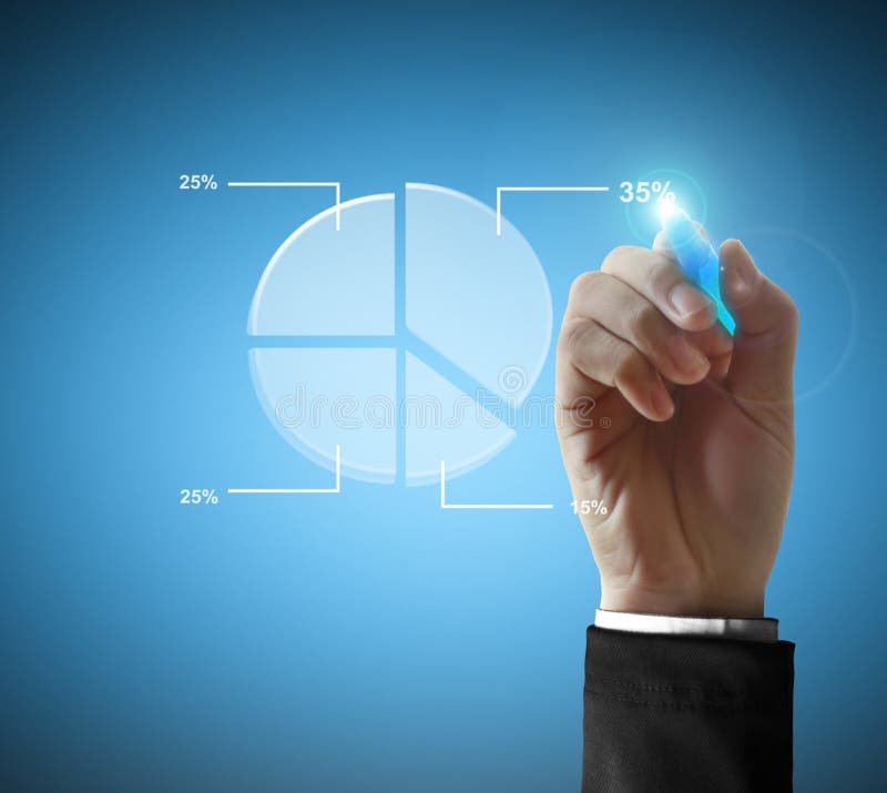 Business Man Hand Drawing Graph Stock Image - Image of hand, chart ...