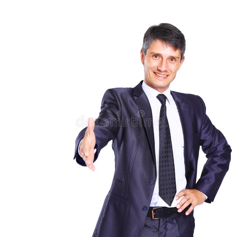 Business man with hand stock image. Image of formalwear - 38505203