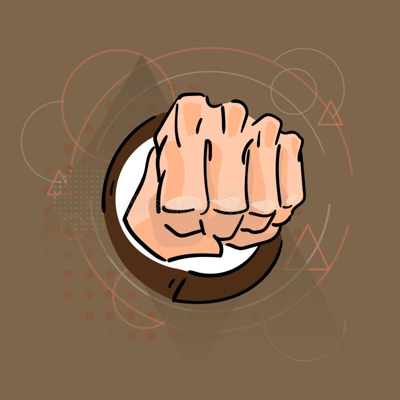 Business Man Hand in Fist Over Triangle Geometric Background Stock ...