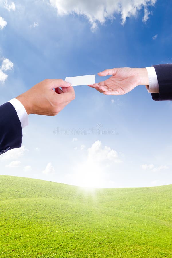 Business Man Hand Giving Name Card Stock Photo - Image of marketing ...