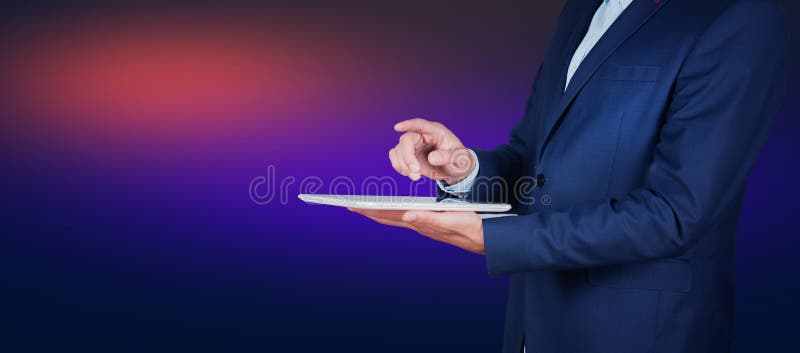 Man Hand Holding an Empty Digital Tablet Stock Photo - Image of ...