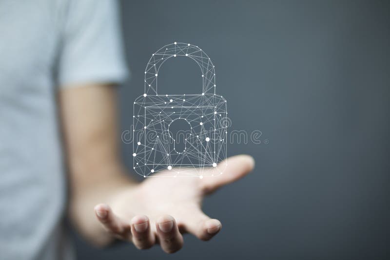Man hand lock in screen stock image. Image of confidential - 175290027