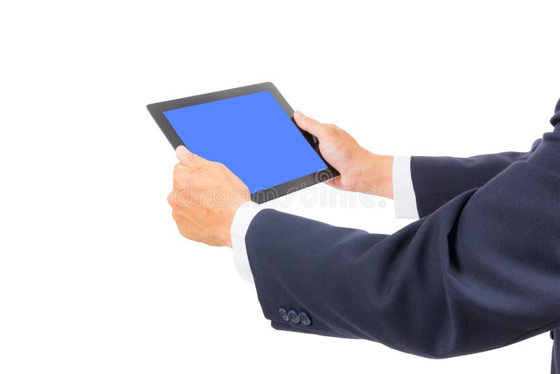 Business Man Hand Holding Tablet PC Stock Photo - Image of hand ...