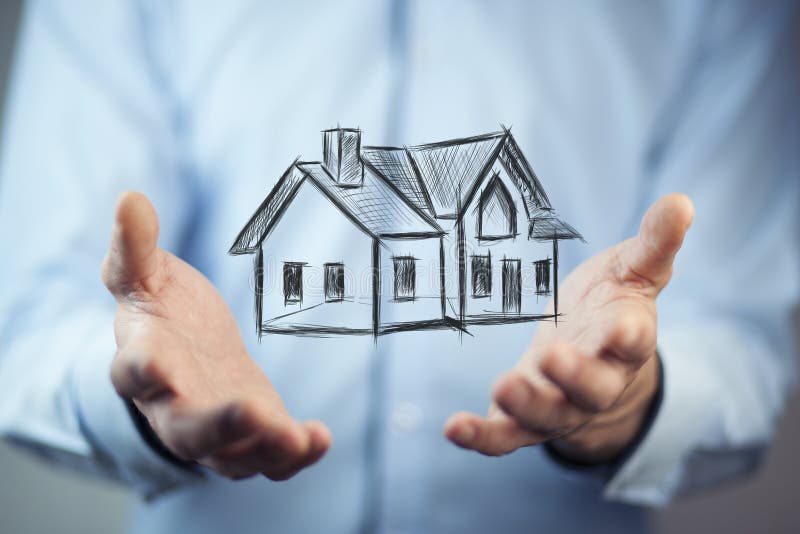 Business Man Hand House Model Stock Image - Image of house, real: 175288615